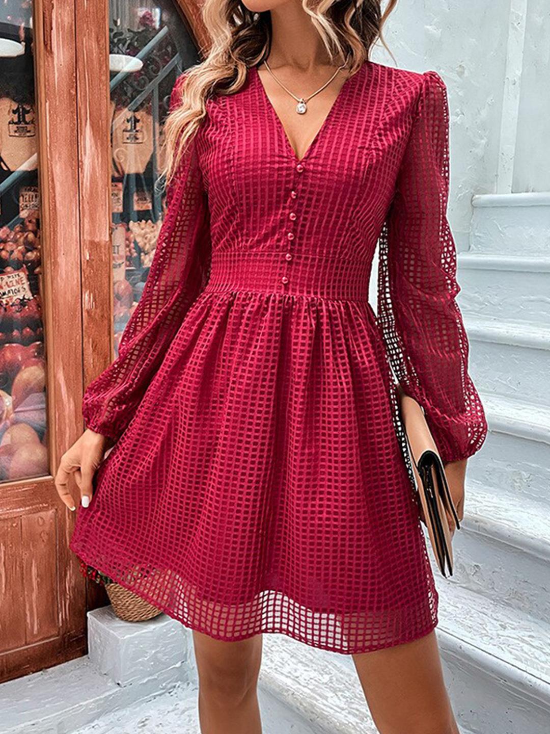 Buy StyleCast Pink Geometric Fit & Flare Dress - Dresses for Women ...