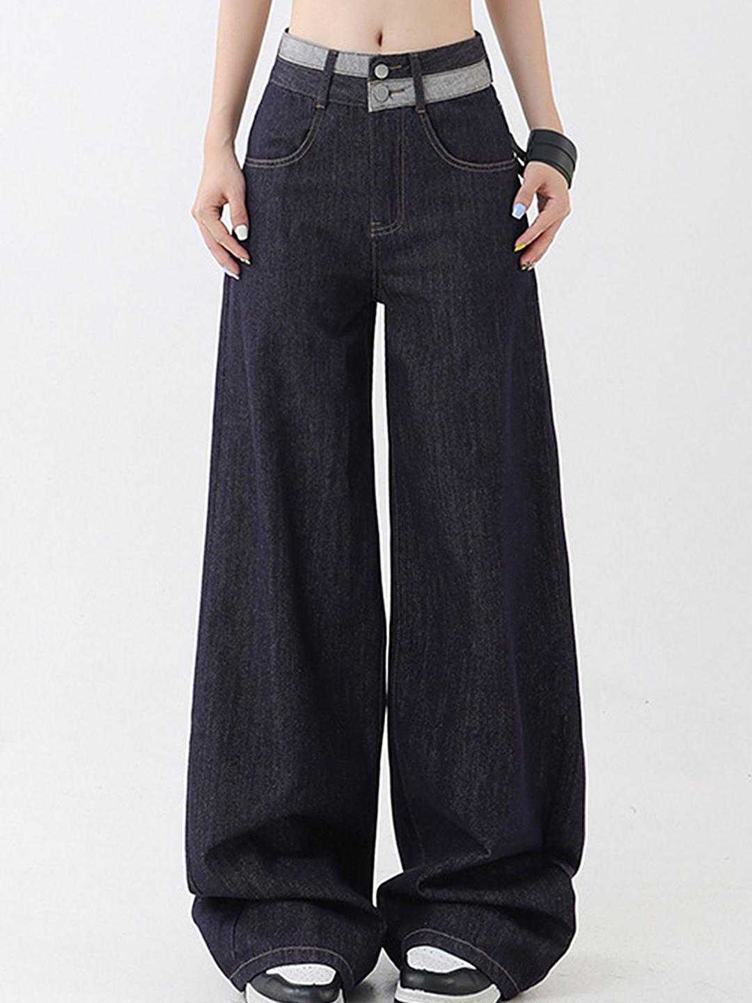 Buy LULU & SKY Women Cotton Wide Leg Slash Knee Jeans - Jeans for Women ...