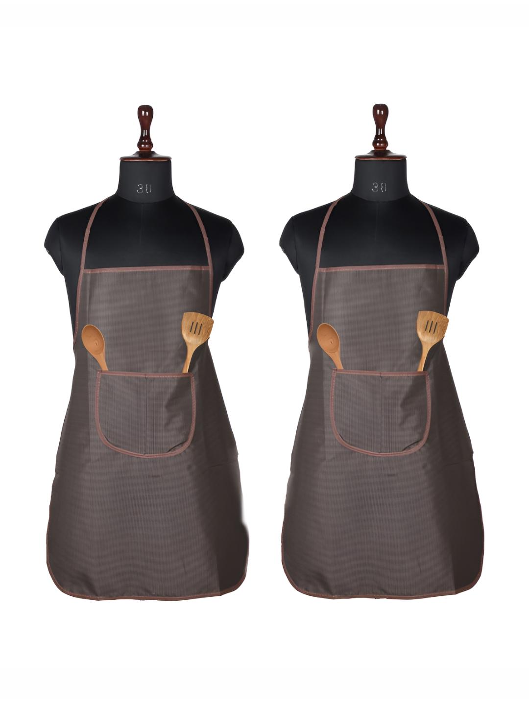 Buy Myntra Elegant Homes 2 Pcs Brown Checked Water Resistant Kitchen ...