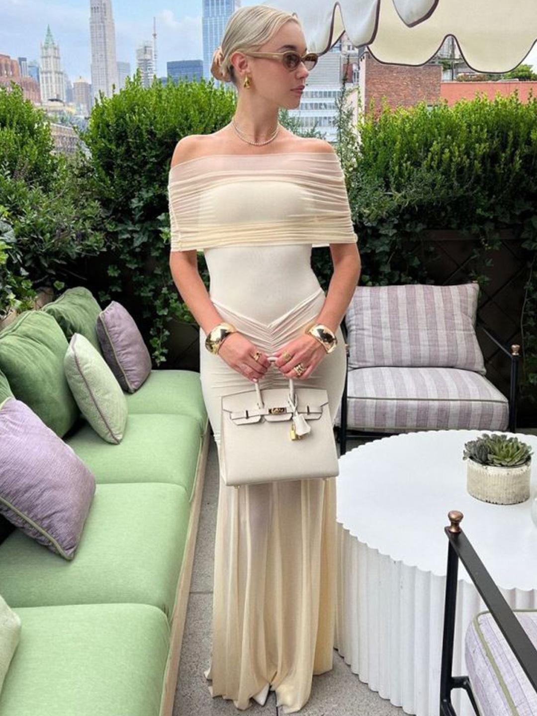 Buy StyleCast X Revolte Women Off Shoulder Bodycon Maxi Dress - Dresses ...