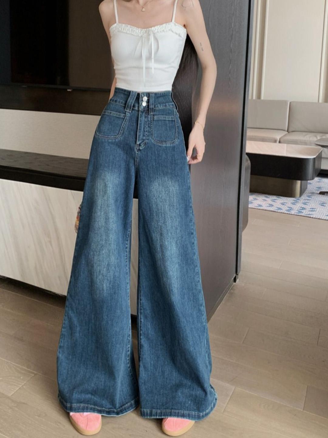 Buy StyleCast Women Wide Leg Light Fade Jeans - Jeans for Women ...