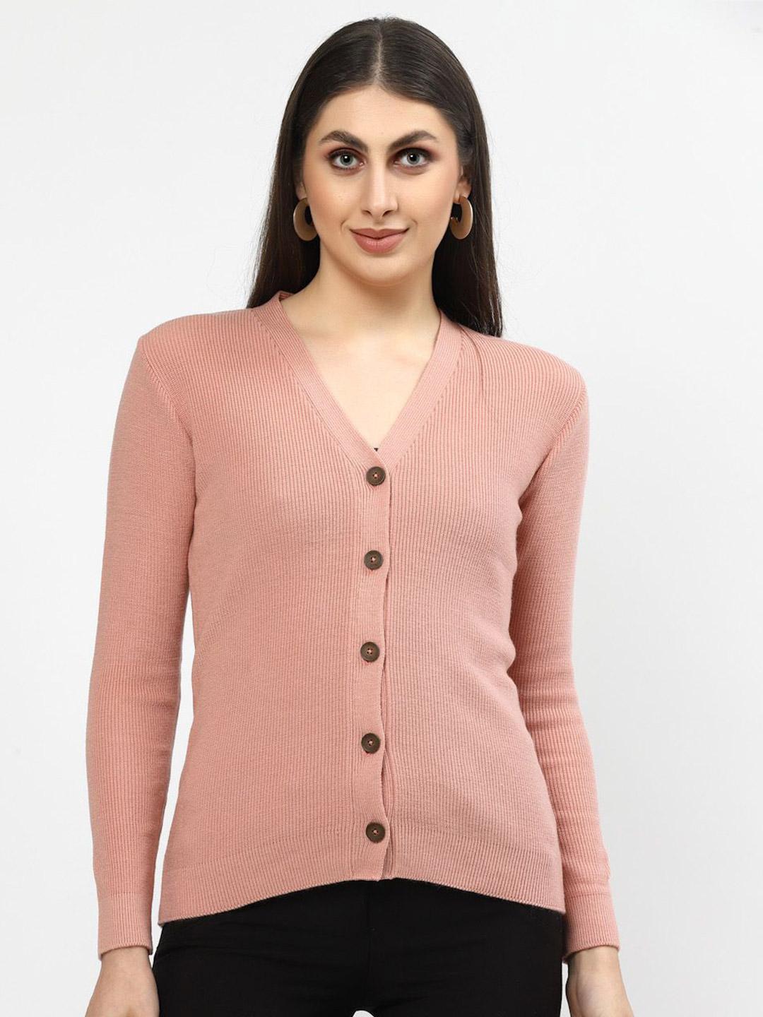 Buy Kalt Women Full Sleeves V Neck Acrylic Cardigan - Sweaters for ...