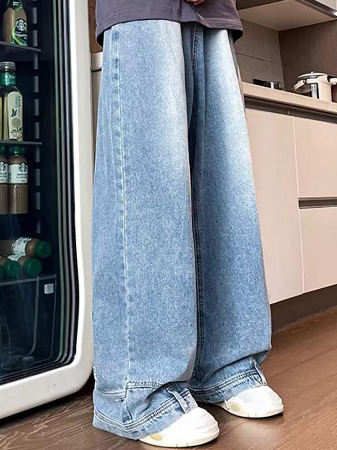 Buy StyleCast X Revolte Men Wide Leg Light Fade Jeans - Jeans for Men ...
