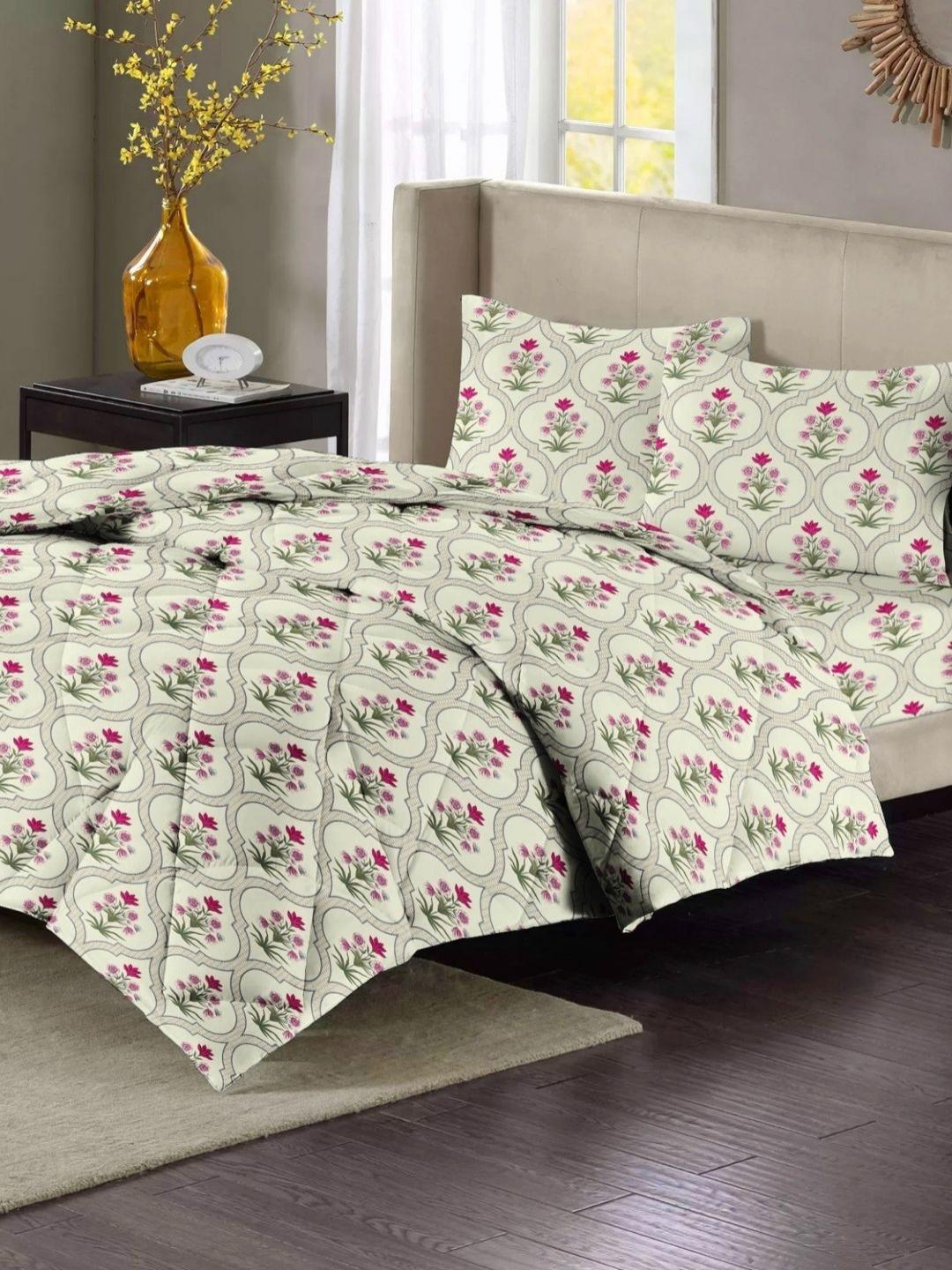 Buy VAS COLLECTIONS Off White 4 Pieces Printed Superfine Double Extra ...