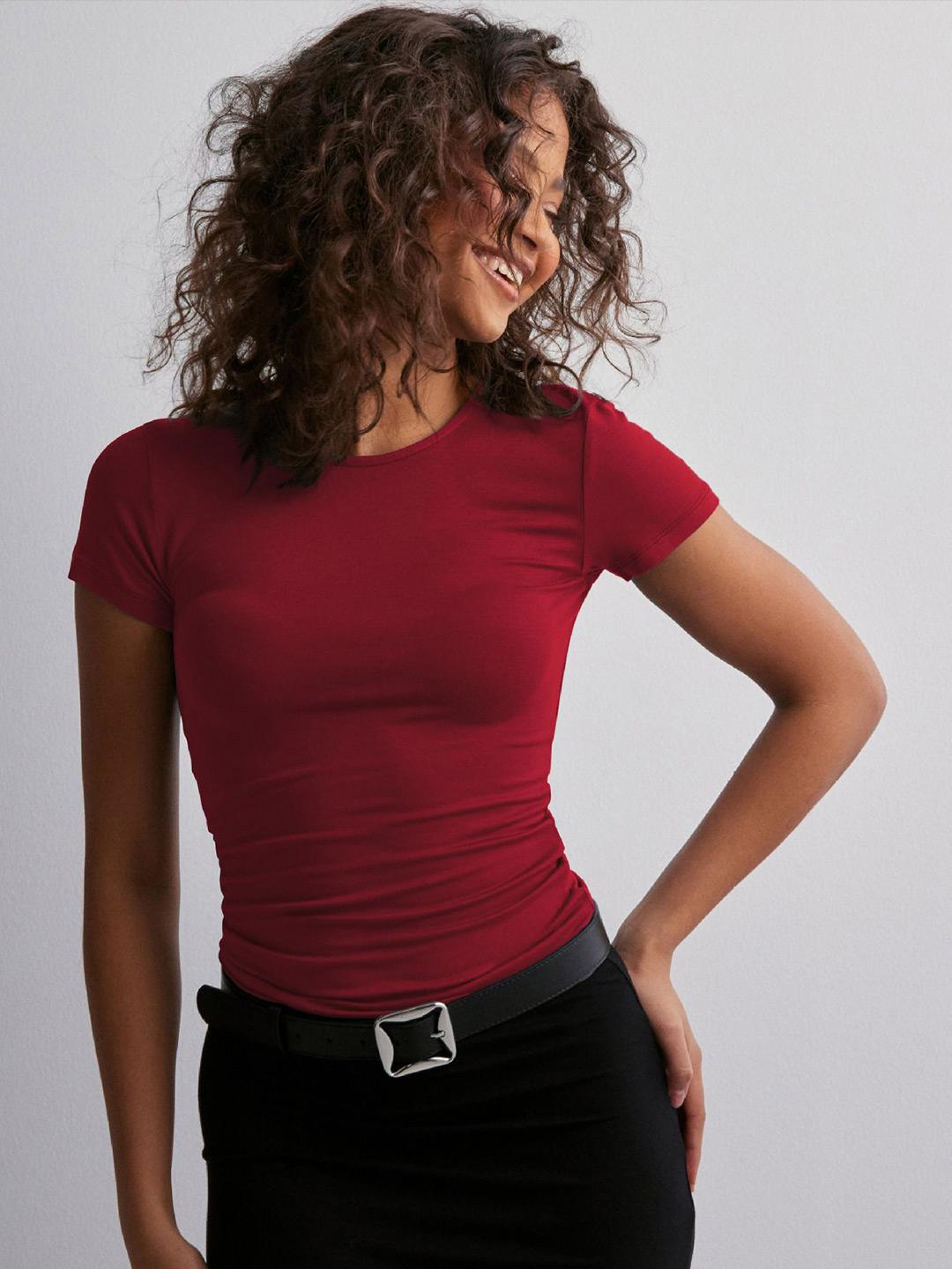 Buy StyleCast X Revolte Women Solid Round Neck Top - Tops for Women ...