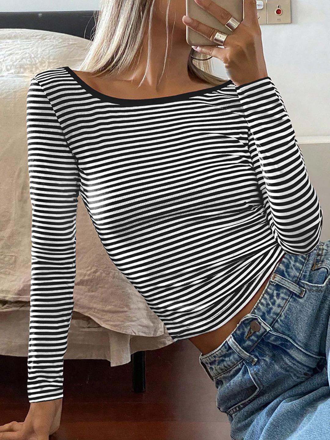 Buy StyleCast X Revolte Striped Crop Top - Tops for Women 31845094 | Myntra