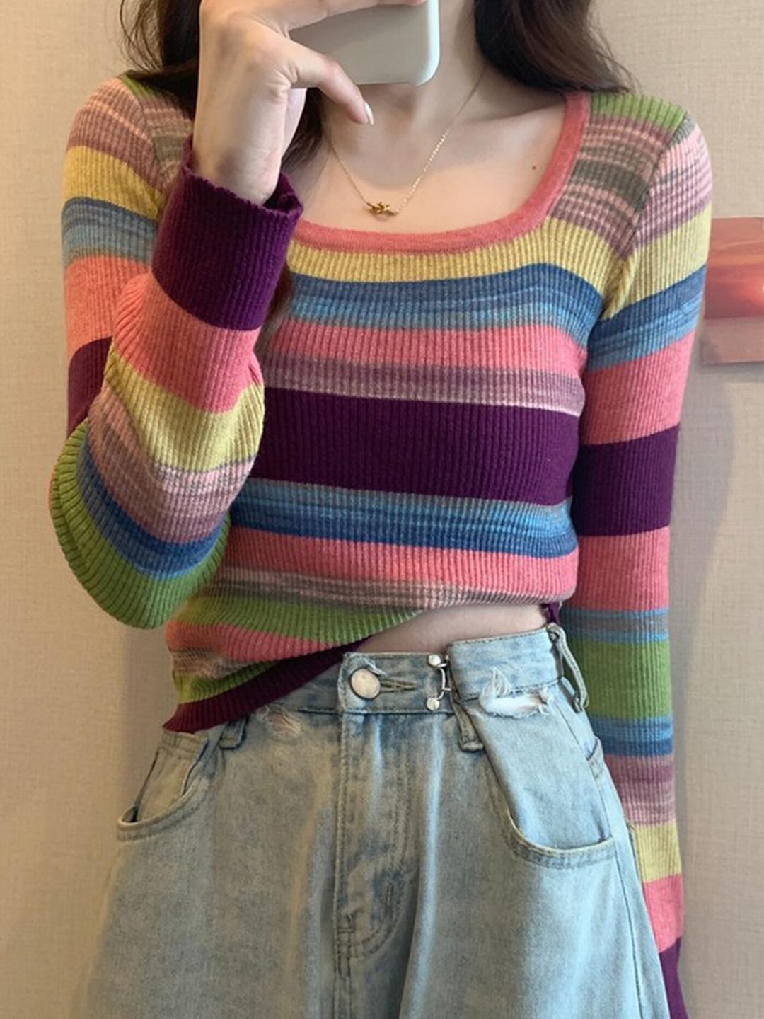 Buy LULU & SKY Horizontal Striped Crop Top - Tops for Women 28281434 ...