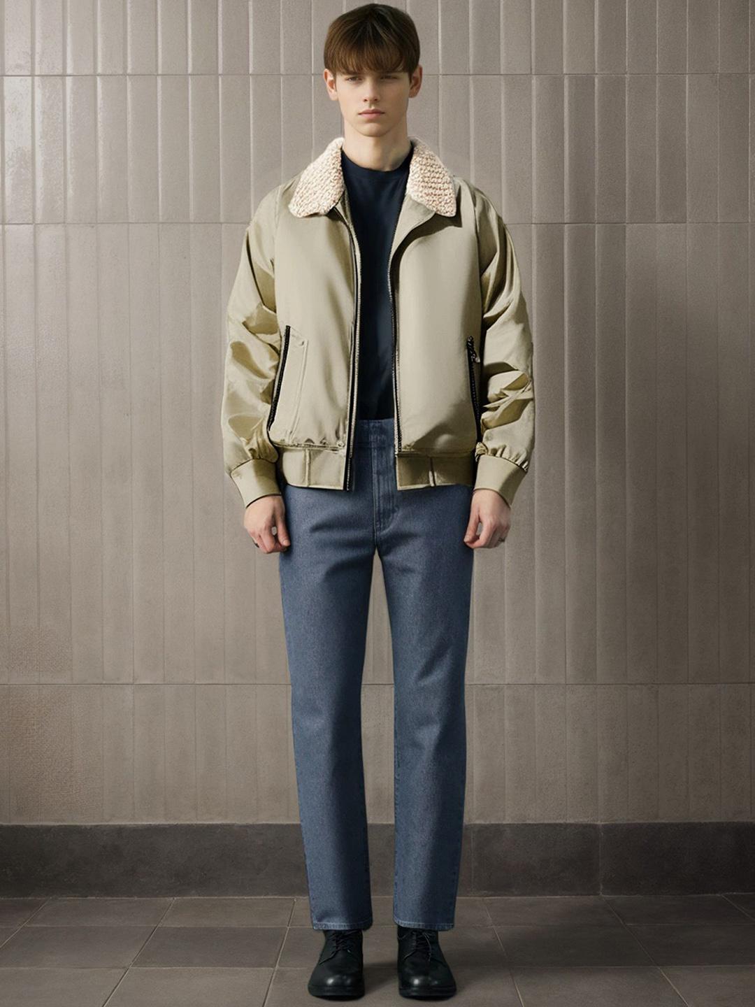 Buy StyleCast X Revolte Men Spread Collar Solid Casual Bomber Jacket ...