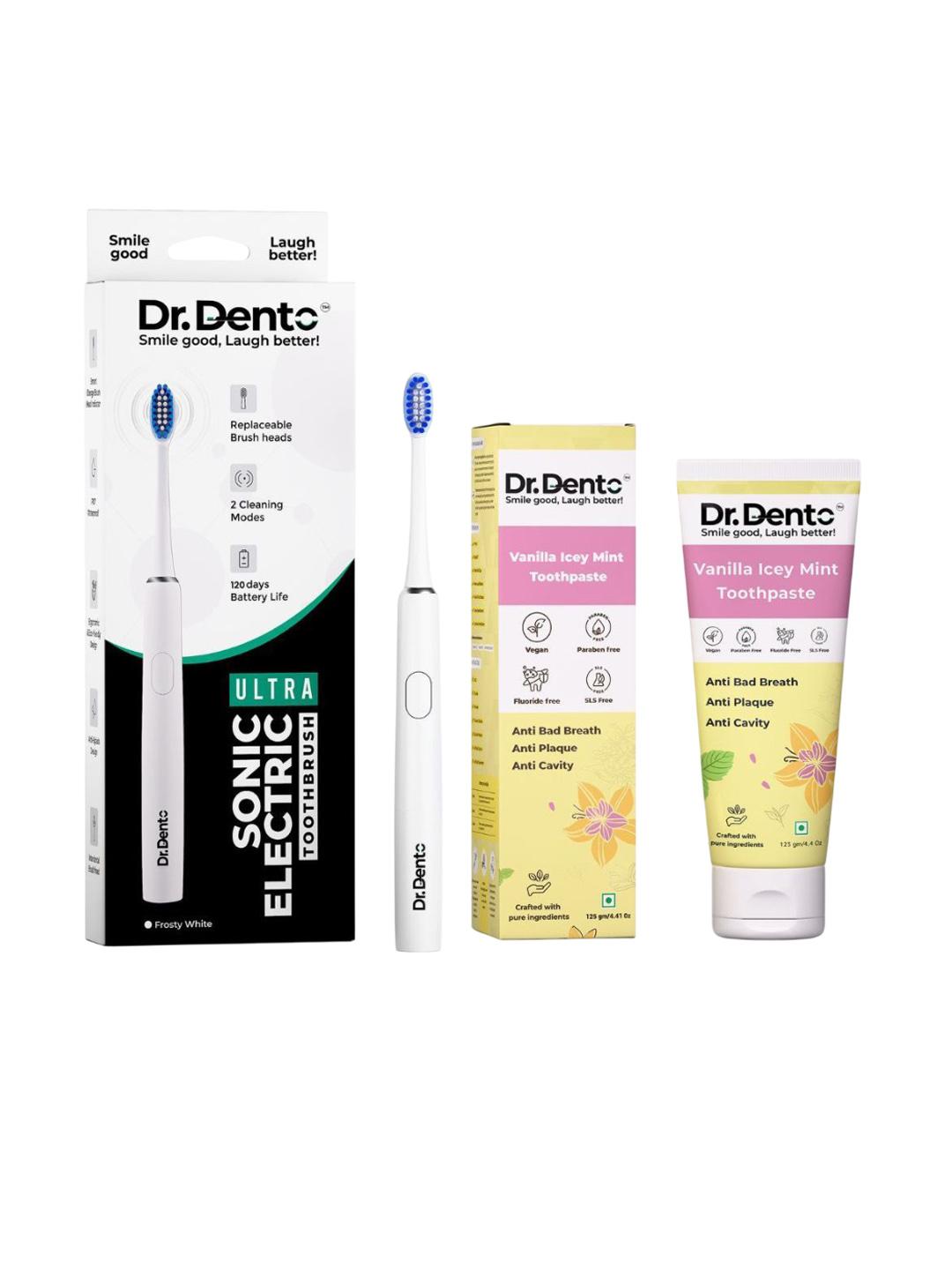 Buy Dr.Dento Set Of 2 Ultra Sonic Electric Toothbrush With Vanilla Icey Mint Toothpaste 125 G ...