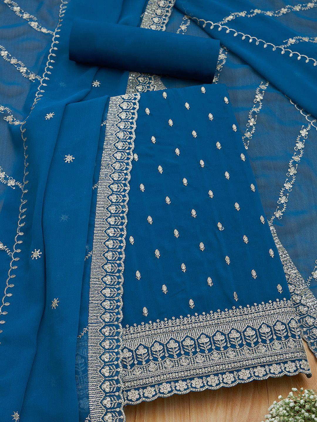 Buy Soch Embroidered Silk Crepe Unstitched Dress Material - Dress ...