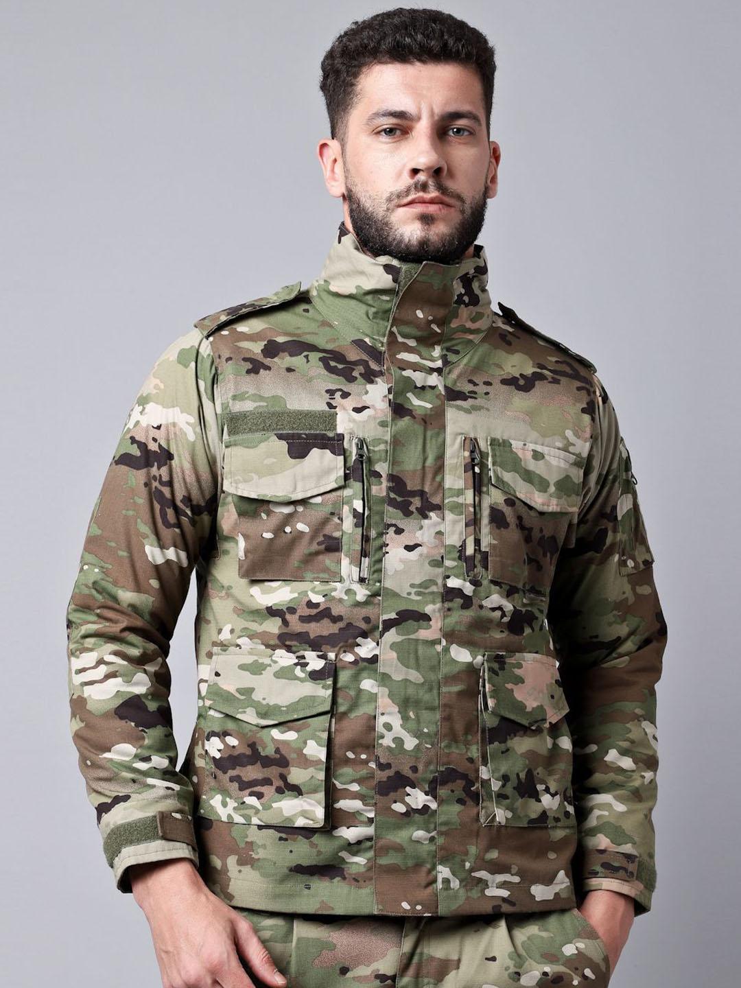 Buy MOUNTMILLER Men's Full Sleeve Hooded Neck Multicam 3 Layer ...