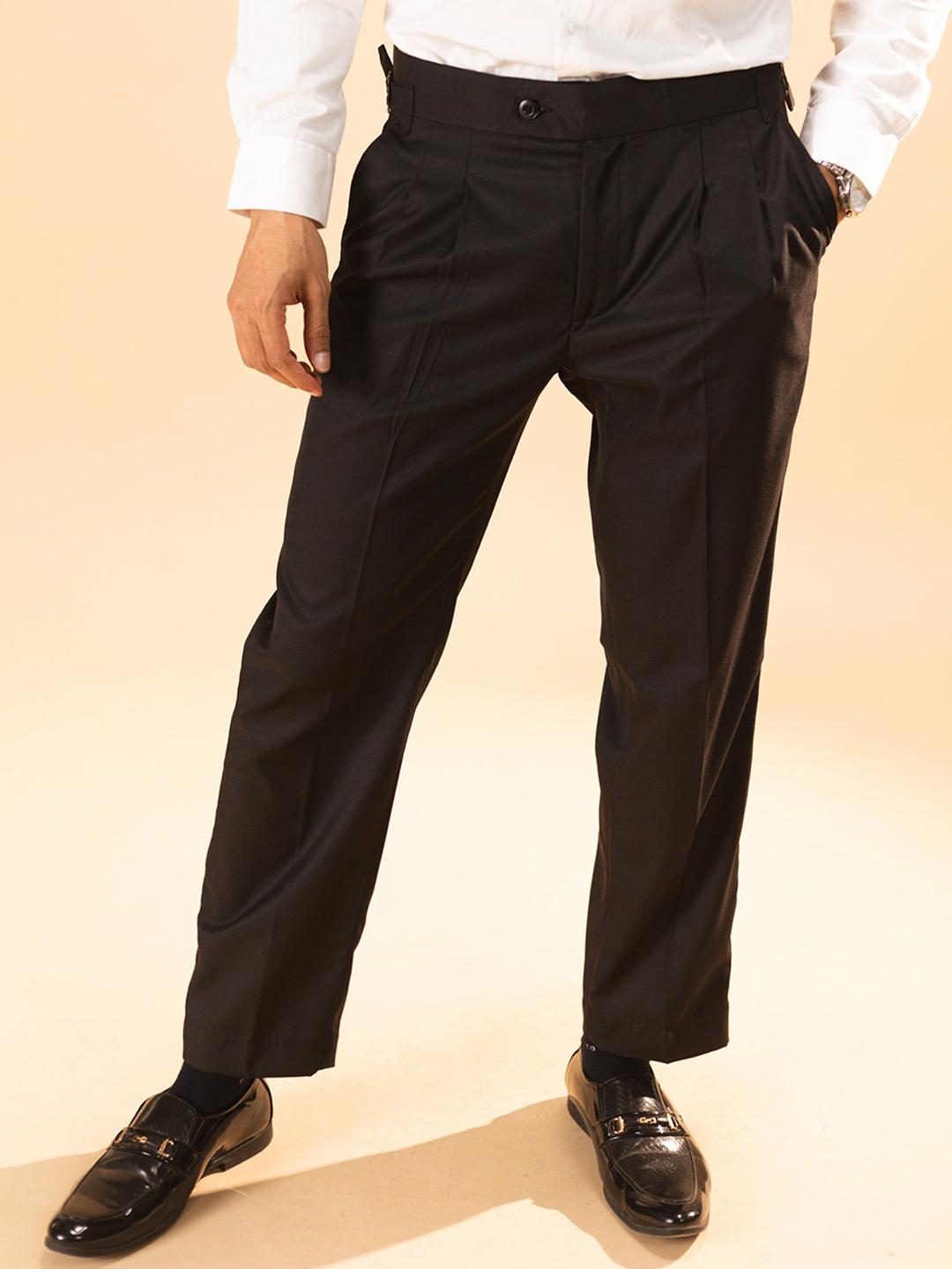 Buy Hidden Loops Men Smart Loose Fit Pleated Trousers - Trousers for ...