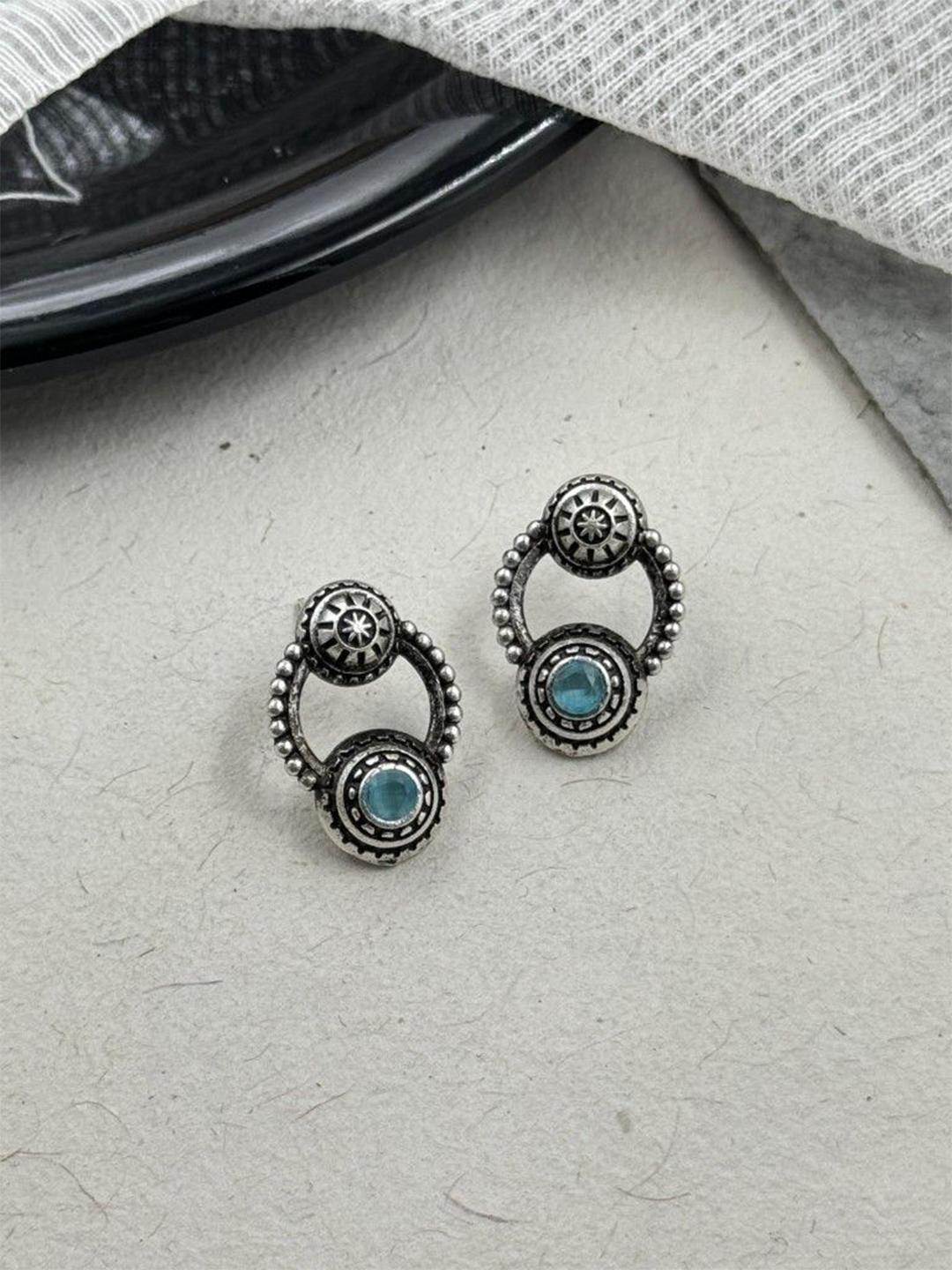 Buy NAMAN ARTS Silver Plated Artificial Stones Studded Circular Shaped ...