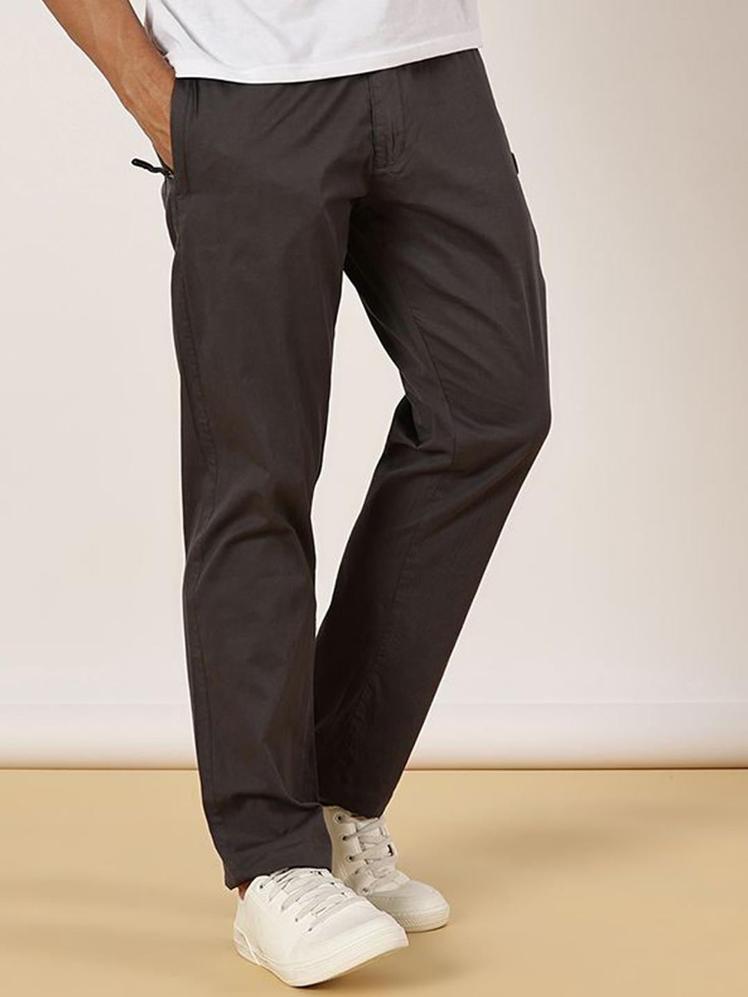 Buy Beevee Men Mid Rise Pure Cotton Regular Trousers - Trousers for Men ...