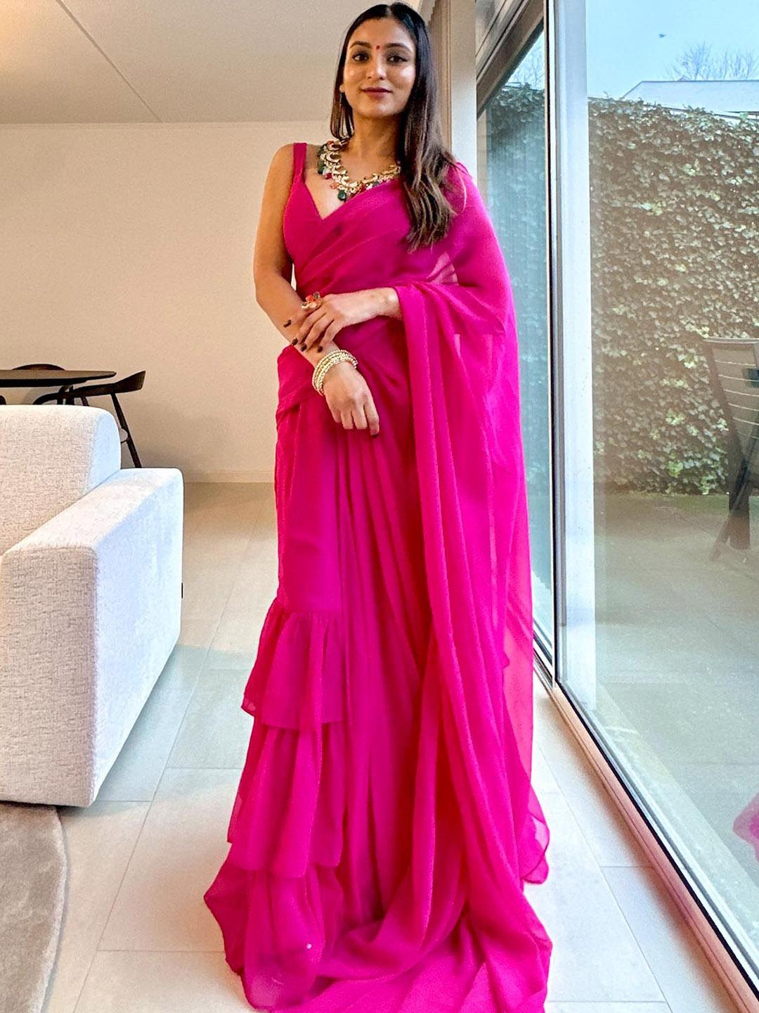 Buy DEASHA INDIA Poly Georgette Saree - Sarees for Women 33860119 | Myntra