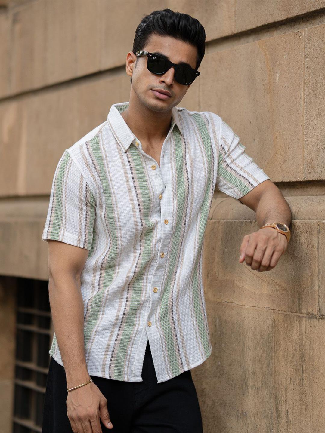 Buy Powerlook Striped Short Sleeves Shirt - Shirts for Men 33492086 ...