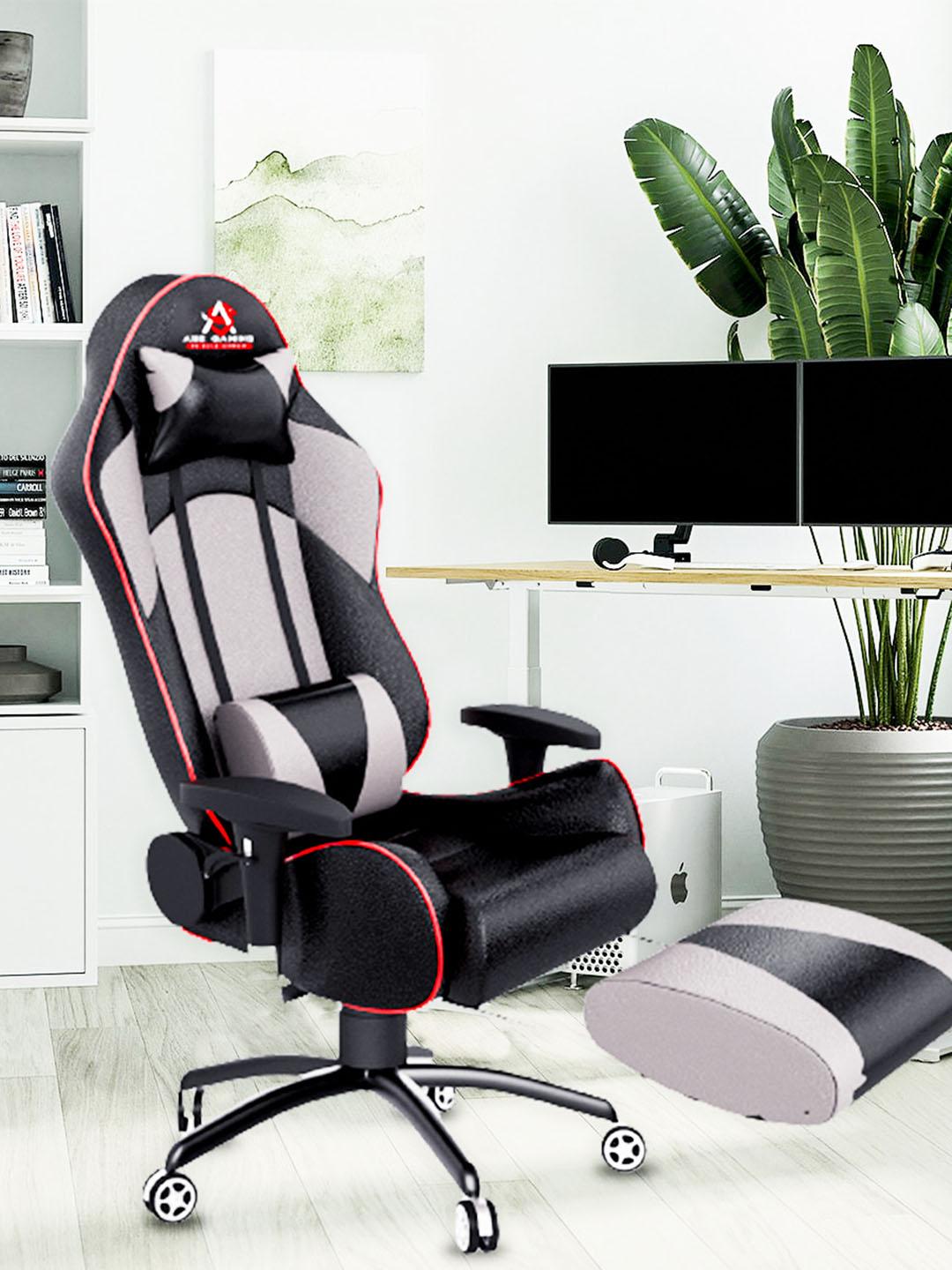 Buy ASE GAMING Grey Gold Series Footrest Neck & Lumbar Pillow Gaming ...
