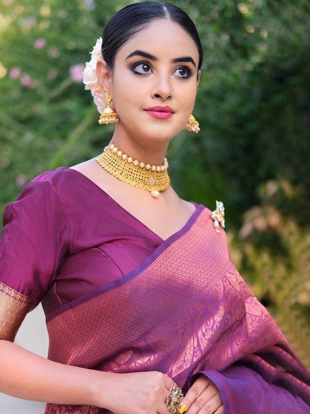 Buy SHOP DROP Woven Design Zari Pure Silk Mysore Silk Saree - Sarees ...