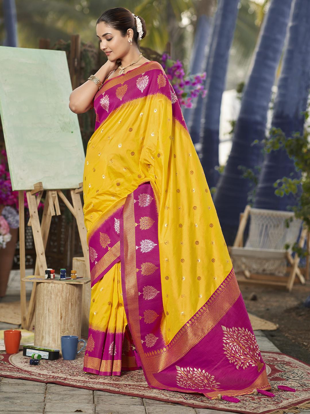 Buy MANOHARI Woven Design Zari Kanjeevaram Saree - Sarees for Women ...