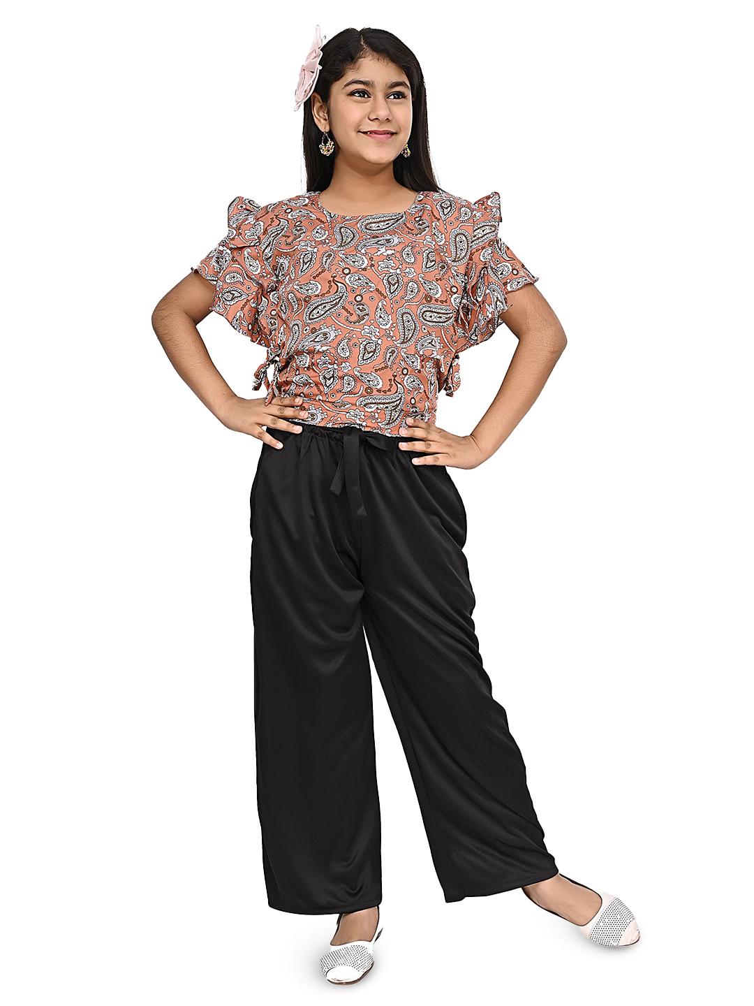 Buy LIME N LEMON Girls Printed Top With Trousers - Clothing Set for ...