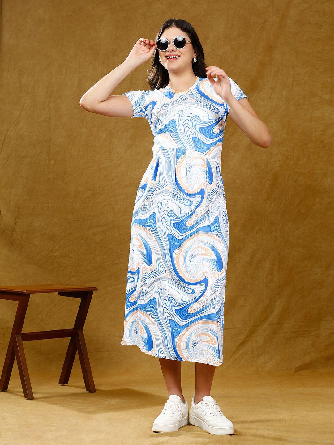 Buy MORDEN MUSE Maternity Fit & Flare Midi Dress - Dresses for Women ...