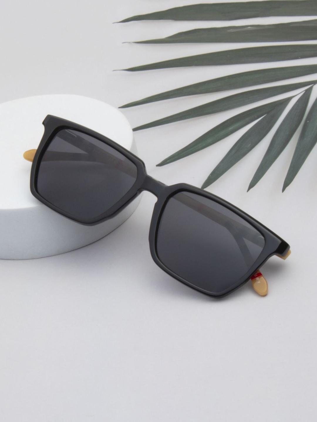 Buy Ted Smith Unisex Black Wayfarer Premium Acetate Sunglasses With ...