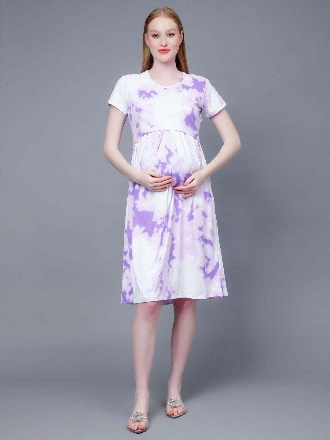 Buy MORDEN MUSE Women Print Maternity Fit & Flare Dress - Dresses for ...