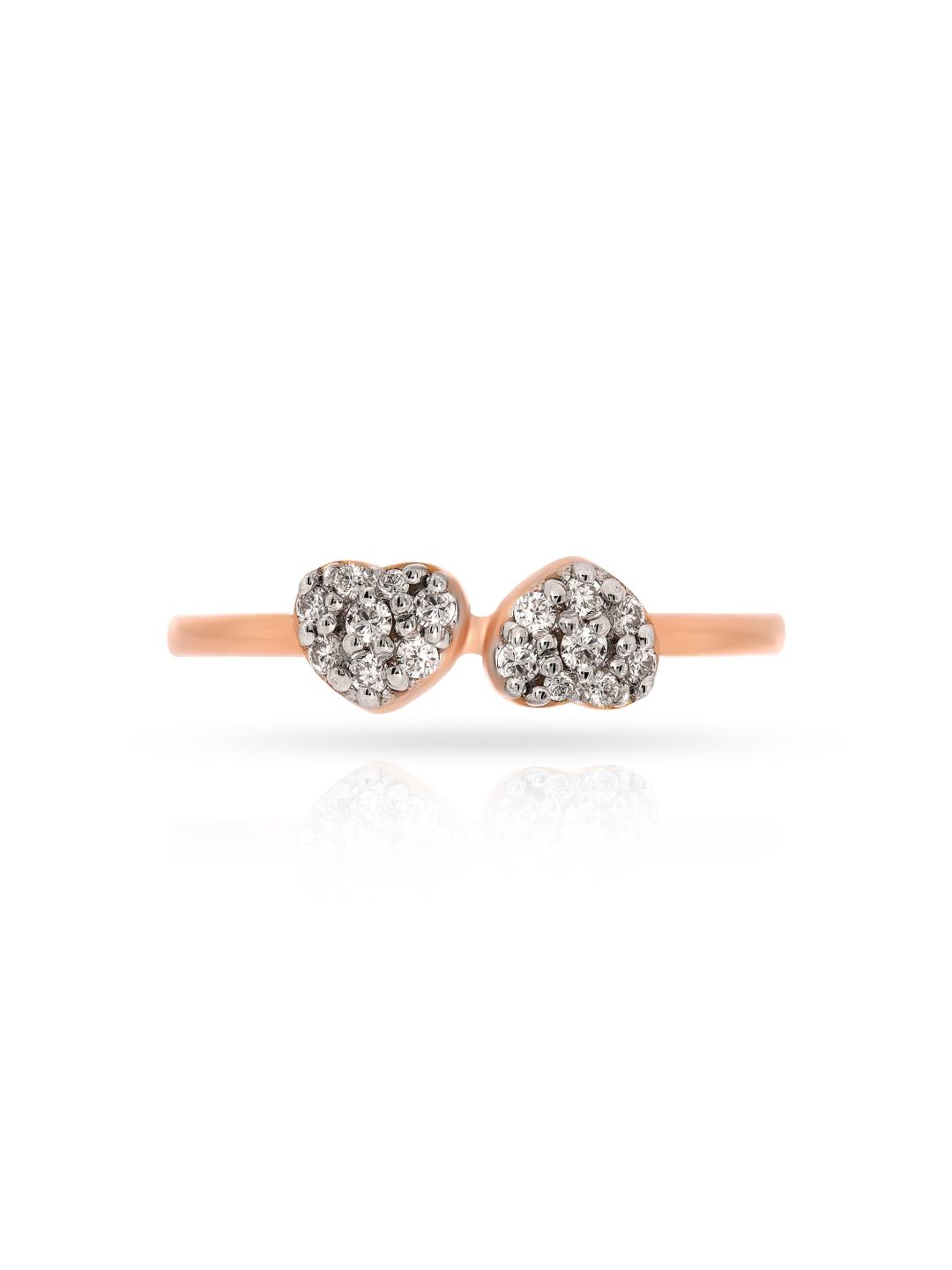 Buy BHIMA 18K BIS Hallmark 750 Purity Rose Gold Tiny Hearts Diamond ...