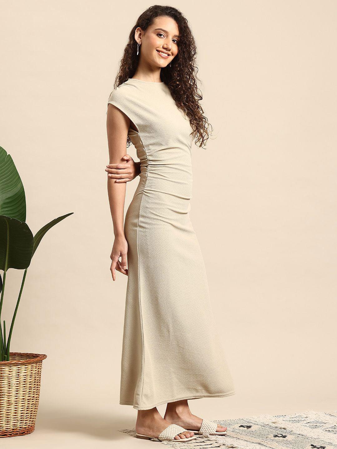 Buy Mast & Harbour Women Ruched Bodycon Maxi Dress - Dresses for Women ...
