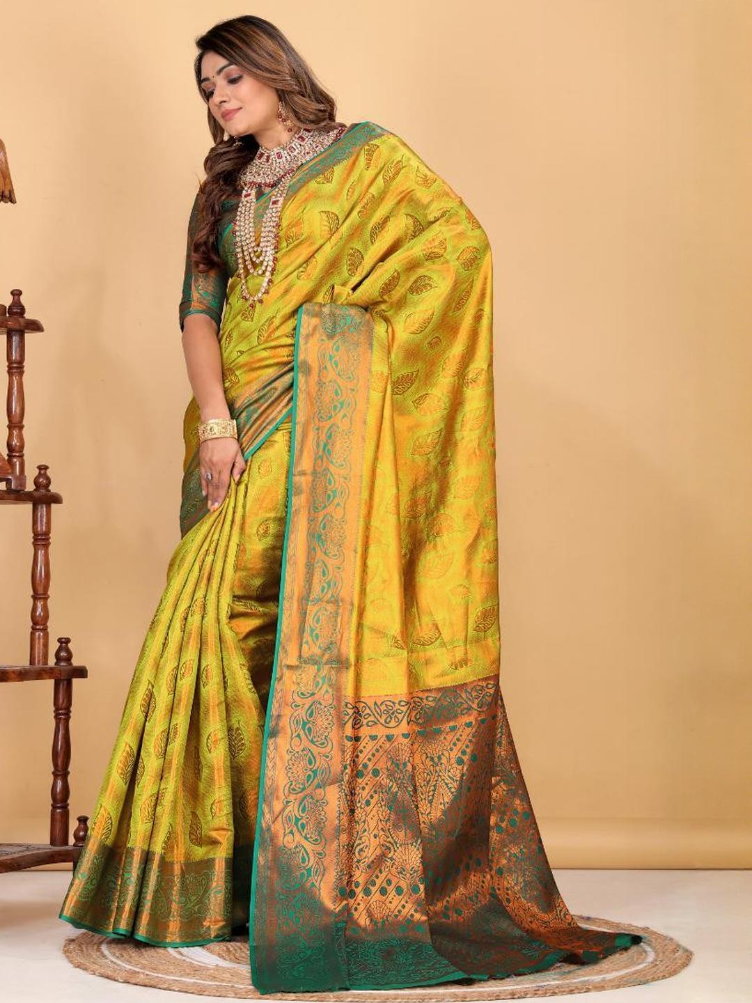 Buy Jayant Creation Yellow Art Silk Barasi Sarees - Sarees for Women ...