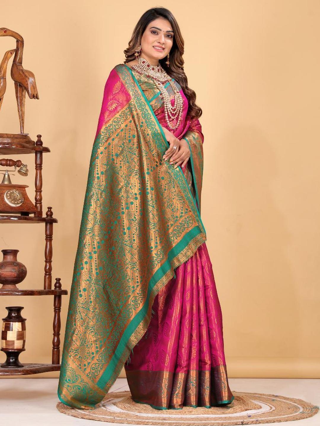 Buy Jayant Creation Pink Art Silk Barasi Sarees - Sarees for Women ...