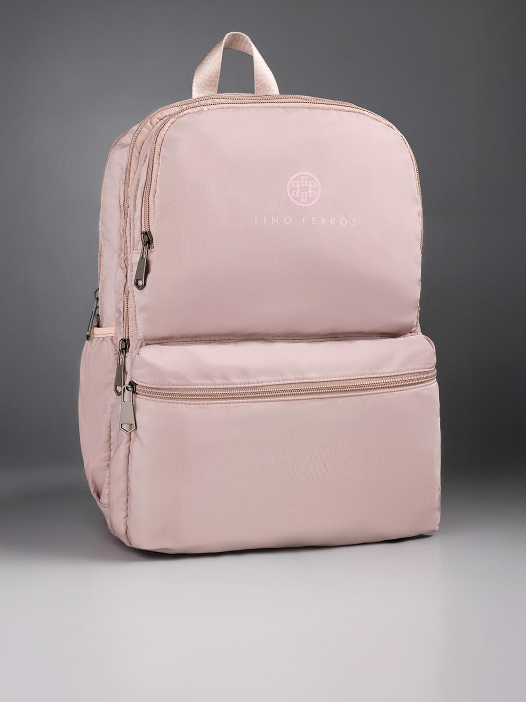 Buy Lino Perros Women Dusty Pink Solid 13 Inch Laptop Backpack ...