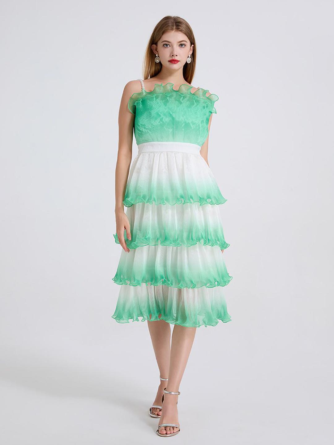 Buy JC Collection Women Tie And Dye Print Fit & Flare Midi Dress ...