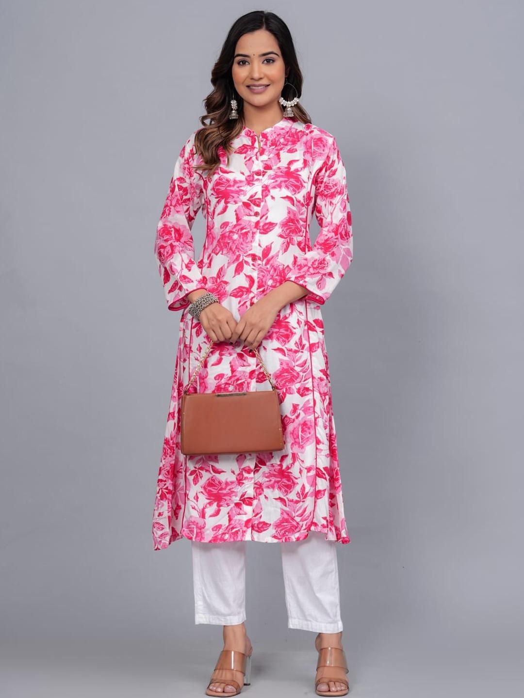 Buy ANGIYA Women Floral Printed Kurta - Kurtas for Women 36340199 | Myntra