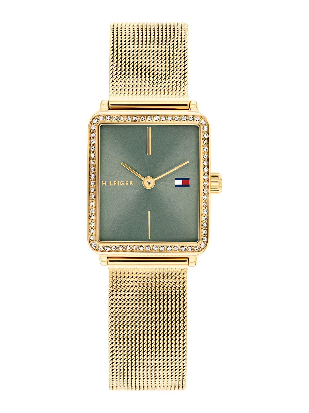 Buy Tommy Hilfiger Tea Women Embellished Dial Stainless Steel Straps ...