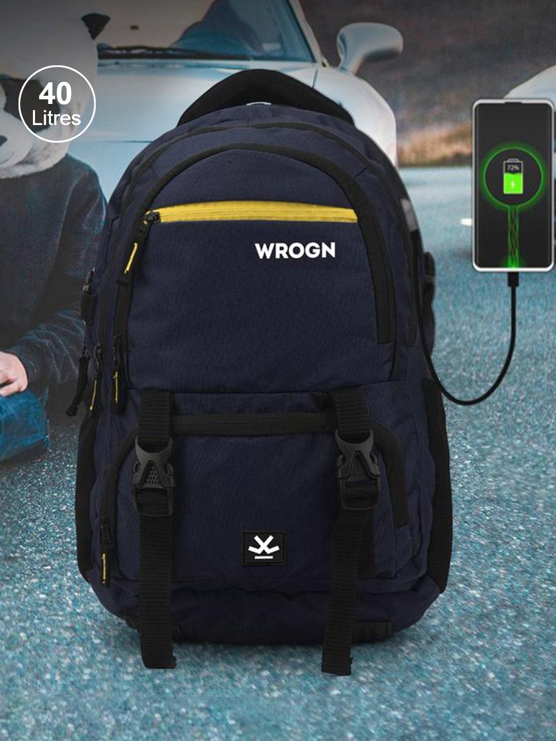 Buy WROGN ASHPER Ergonomic Water Resistant Backpack With USB Charging ...