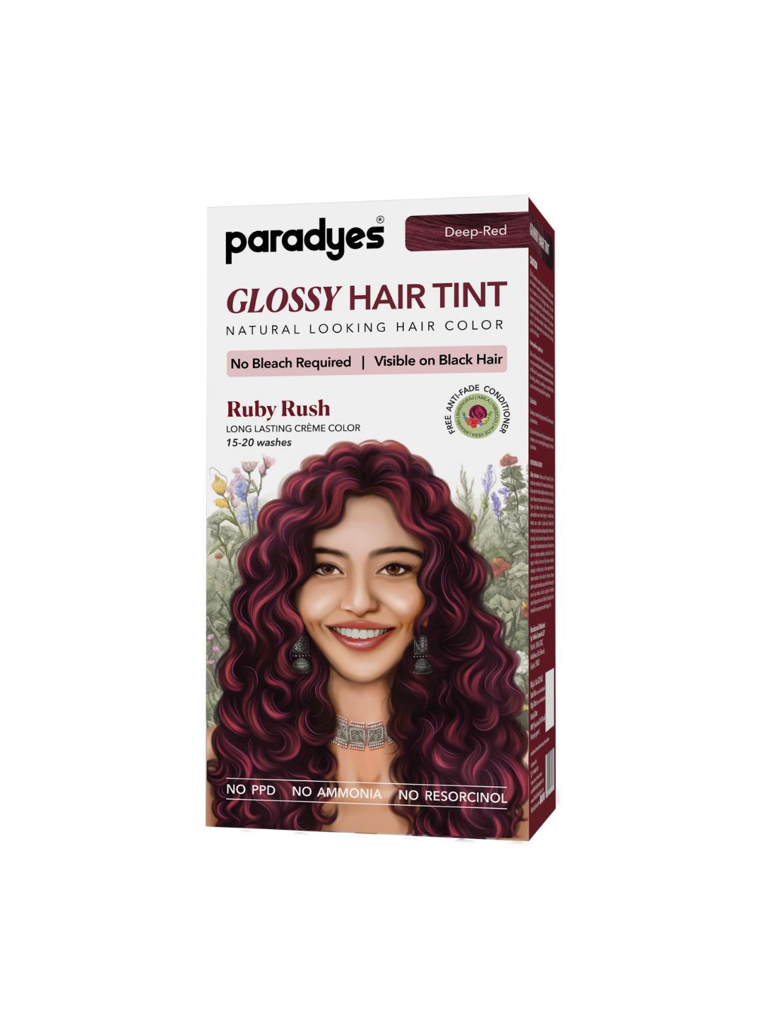 Buy Paradyes Semi Permanent Creme Glossy Tint Hair Color 160g Ruby Rush ...