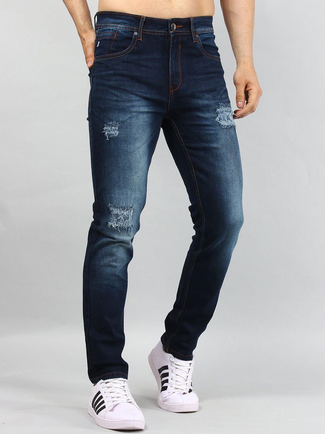 Buy TIM PARIS Men Original Tapered Fit Mid Rise Mildly Distressed Light ...