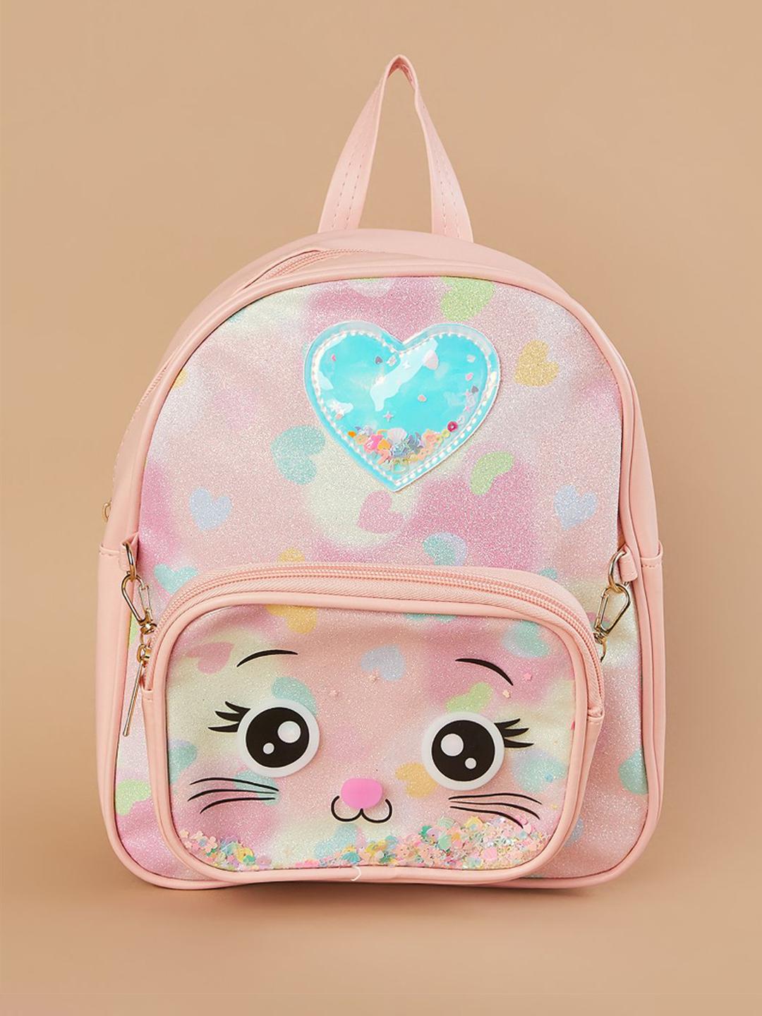 Buy Ginger By Lifestyle Girls Graphic Printed Embellished Backpack With ...