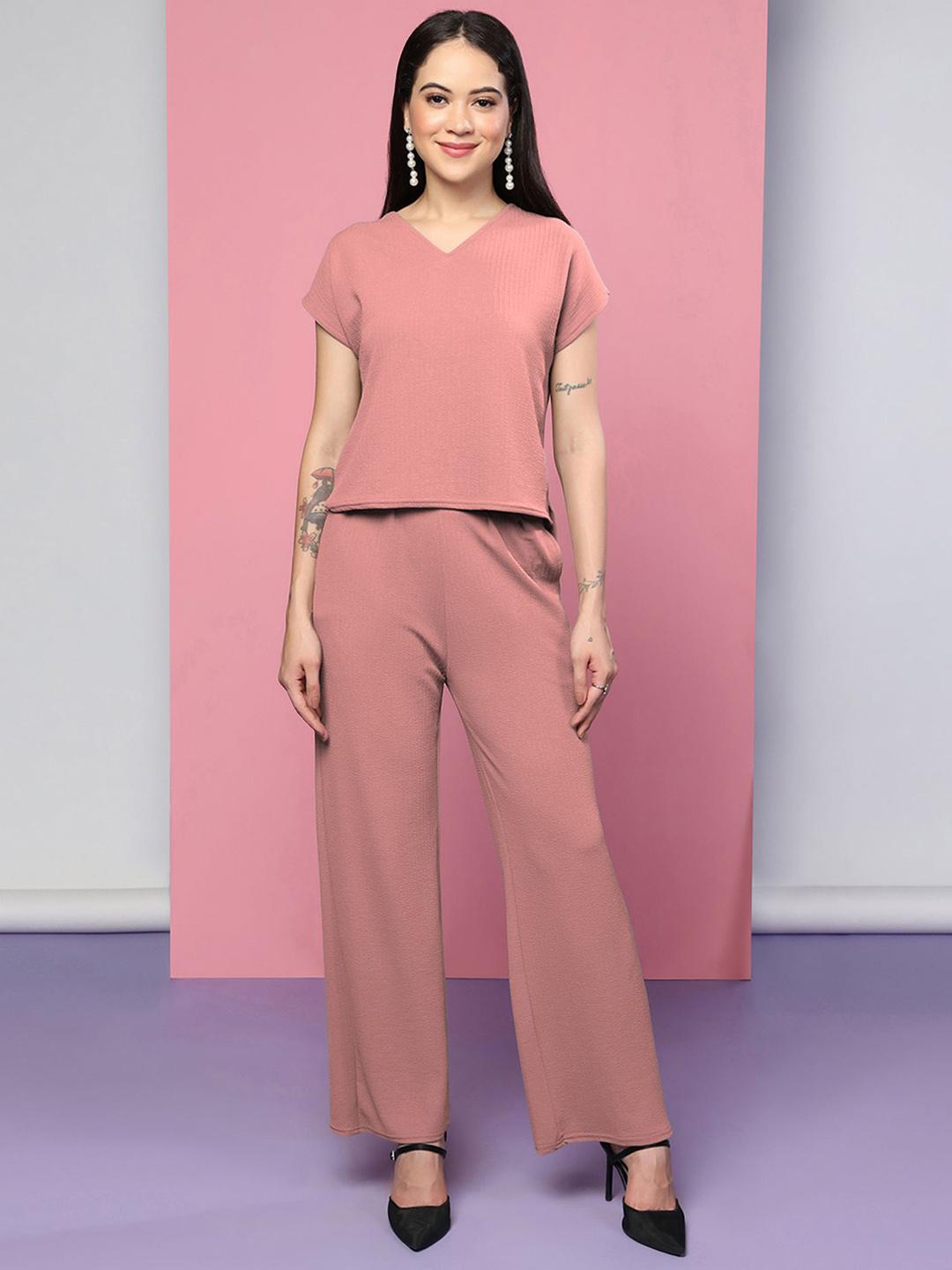 Buy Selvia V Neck Top With Trousers - Co Ords for Women 36352222 | Myntra