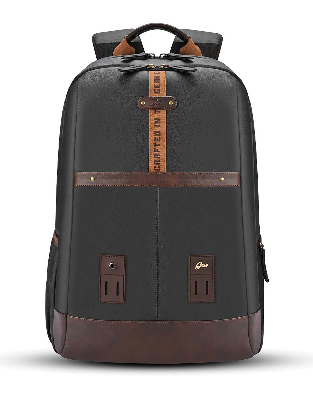 Buy Gear Unisex Classic 4 Faux Leather Backpack With Anti Theft ...