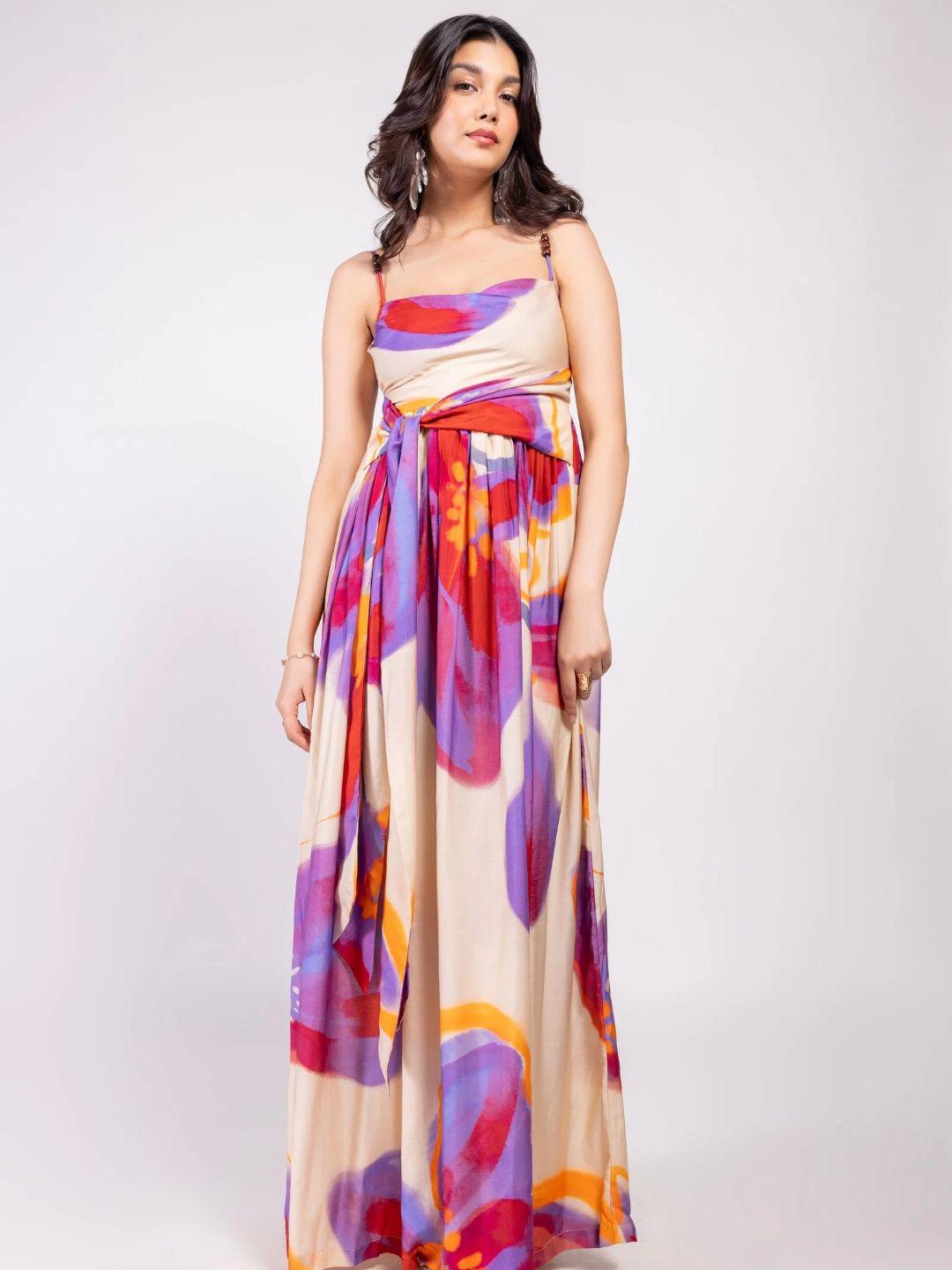 Buy POPPI Lavender Printed Maxi Dress - Dresses for Women 36368082 | Myntra