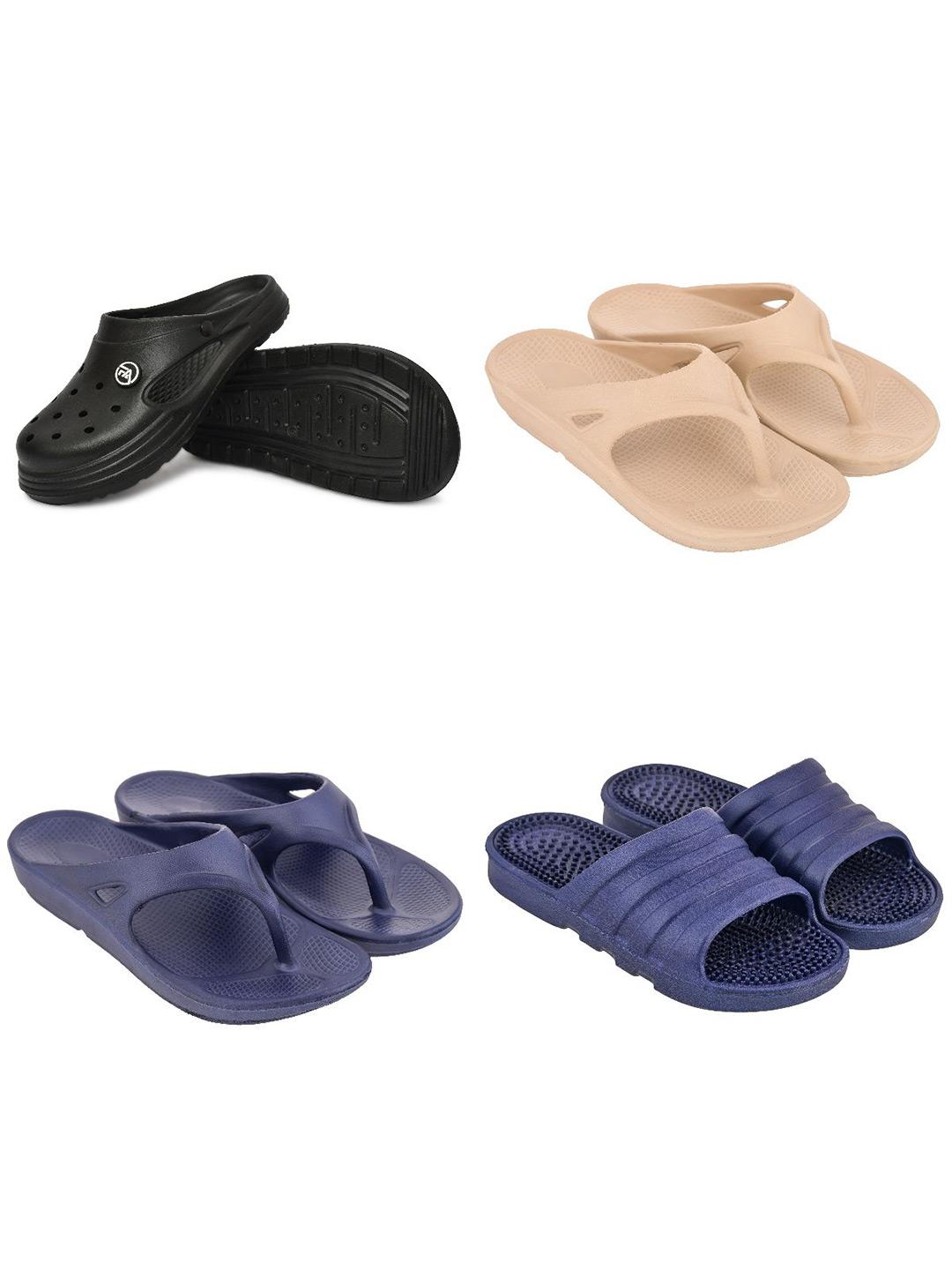 Buy Feel Alive Men Pack Of 4 Ultra Comfortable Lightweight EVA Flip ...