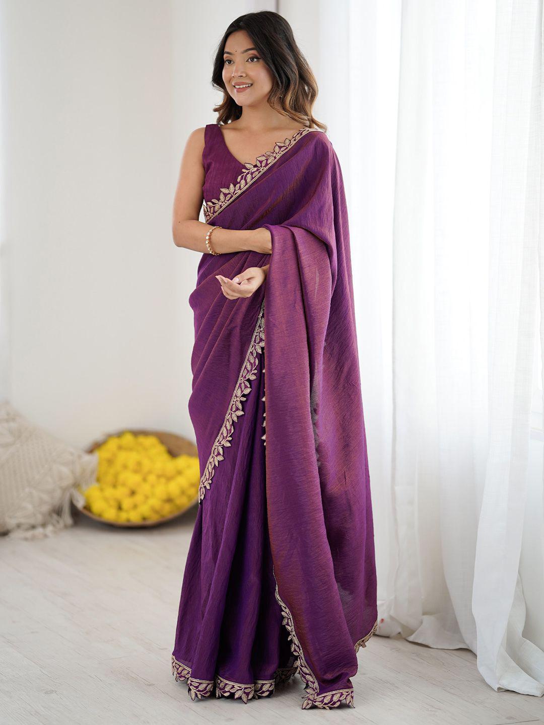 Buy Saree Mall Embellished Border Beads And Stones Saree - Sarees for ...