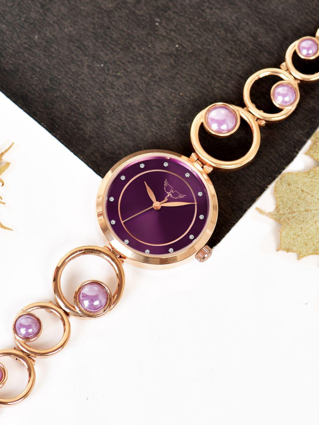 Buy WHITE BIRD Women Brass Embellished Dial & Straps Analogue Watch ...
