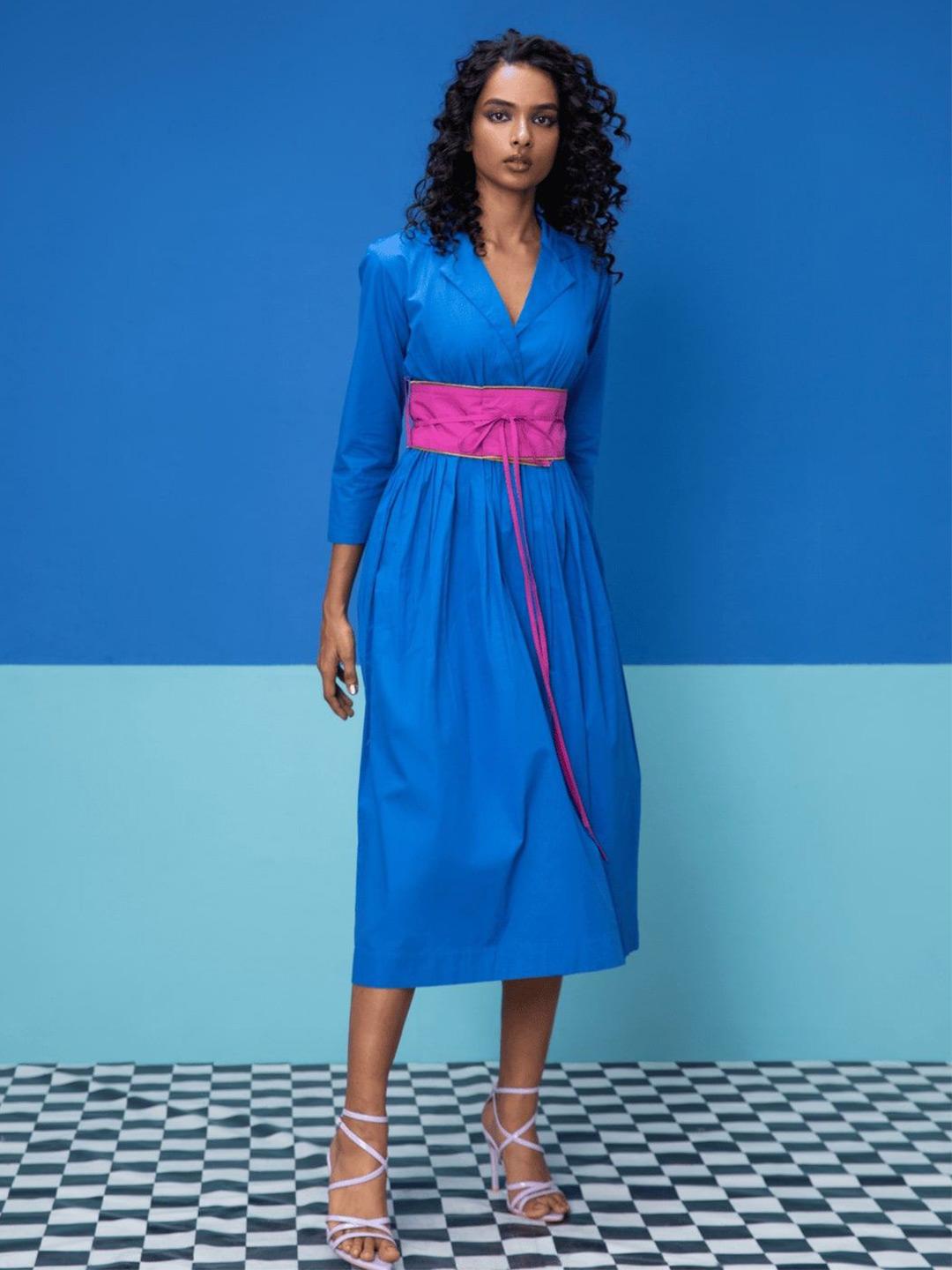 Buy Stylefables Women V Neck A Line Midi Dress - Dresses for Women ...