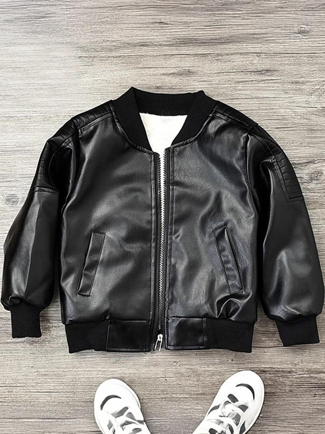 Buy Hopscotch Boys Black Solid Zip Up Jacket - Jackets for Boys 36399082 | Myntra