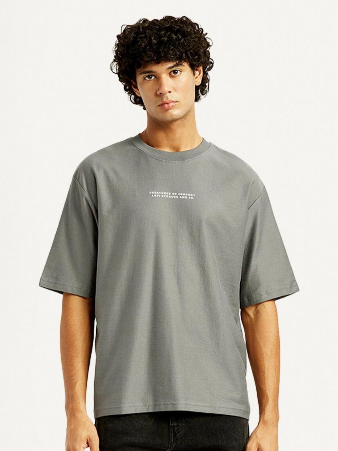Buy Levis Men Typography Printed Round Neck Cotton Oversized T Shirt ...