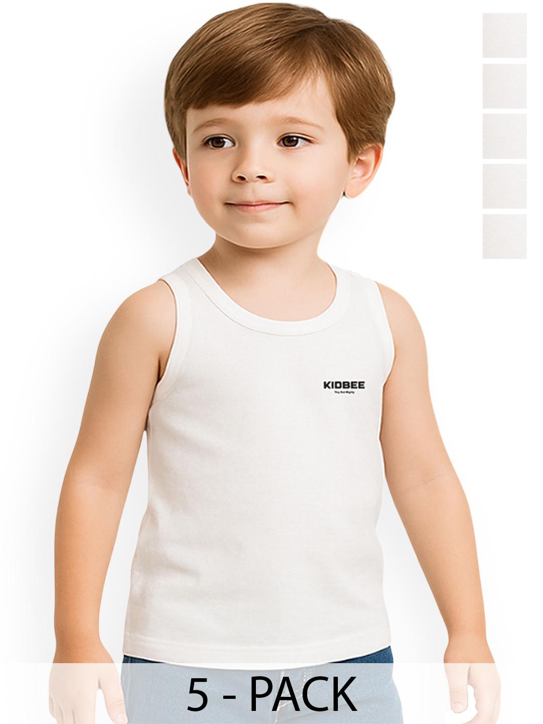 Buy KidBee Kids Pack Of 5 Pure Cotton Innerwear Vests - Innerwear Vests ...