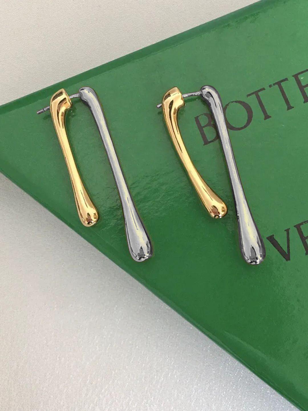 Buy Krelin Rhodium Plated Classic Dual Tone Classic Abstract Drop ...